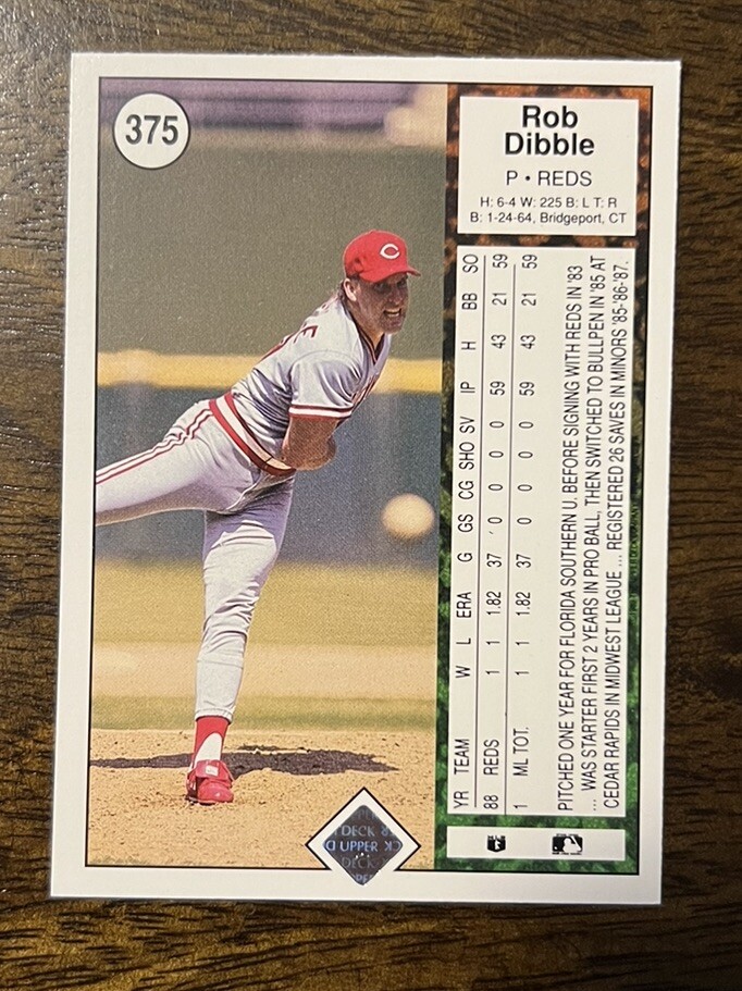 1989 Upper Deck Baseball #375 Rob Dibble RC | eBay