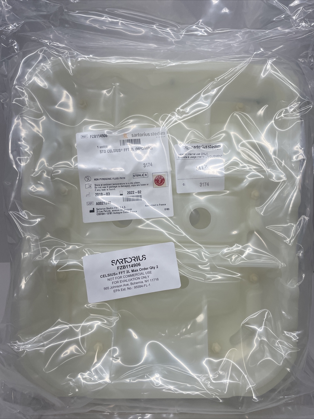 1 X Sartorius Stedim 2L Celsius Sterile FFT Bag (MPC/MPC) FZB14906 | eBay