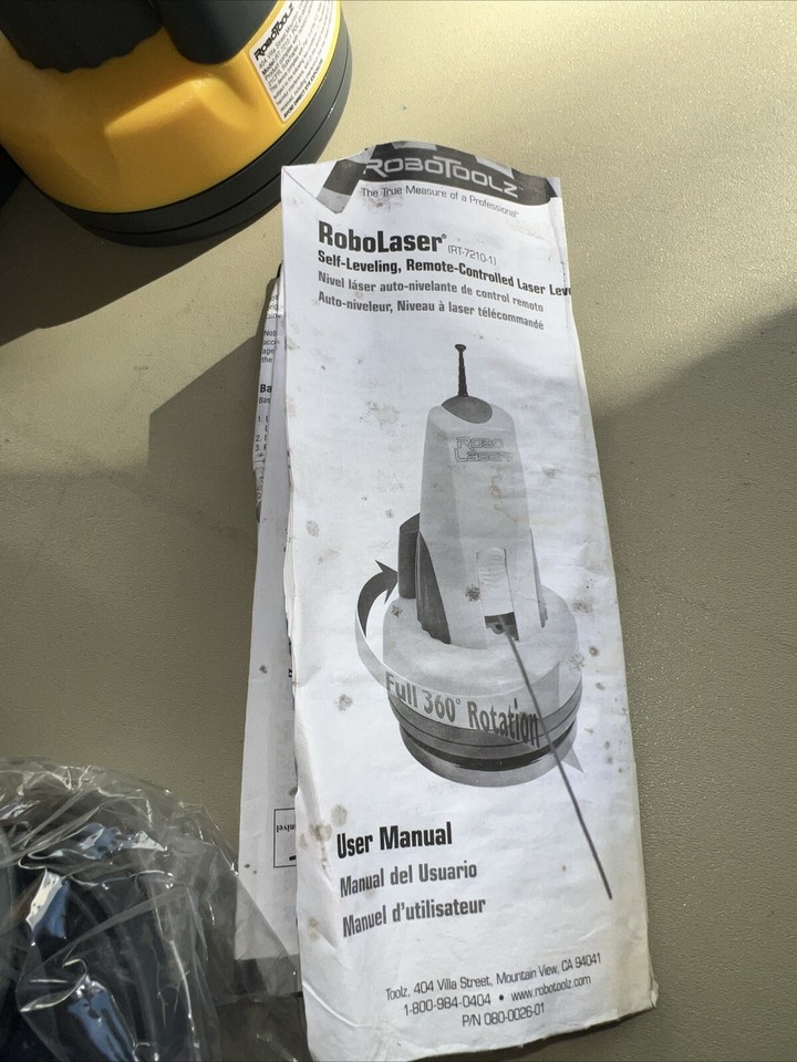 2x RoboToolz RoboLaser Self Leveling Remote Control Laser Level RT-7210 ...