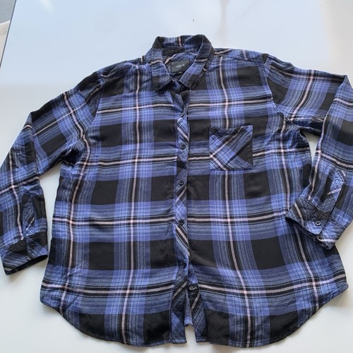 Rails Flannel Hunter Button Front Shirt-Midnight White Plaid-Blue Pink ...