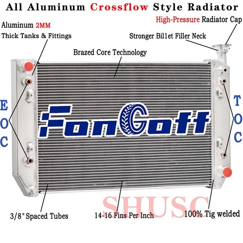 3 Row Aluminum Radiator For 1994-1998 1995 Chevy P30 GMC P3500 5.7L V8 ...