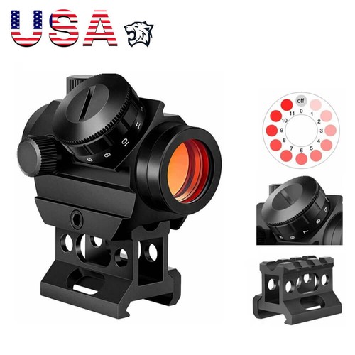 1PCS Red Dot Sight 2 MOA Reflex Gun Rifle Sight Scope with 1 inch Riser ...