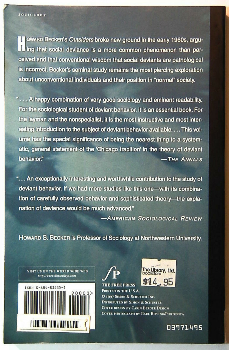 Outsiders :Studies In The Sociology Of Deviance - Howard S. Becker ...