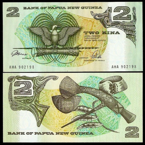 Papua New Guinea 2 KINA P-5c 1981 x 1 BIRD MUSIC UNC World Currency ...