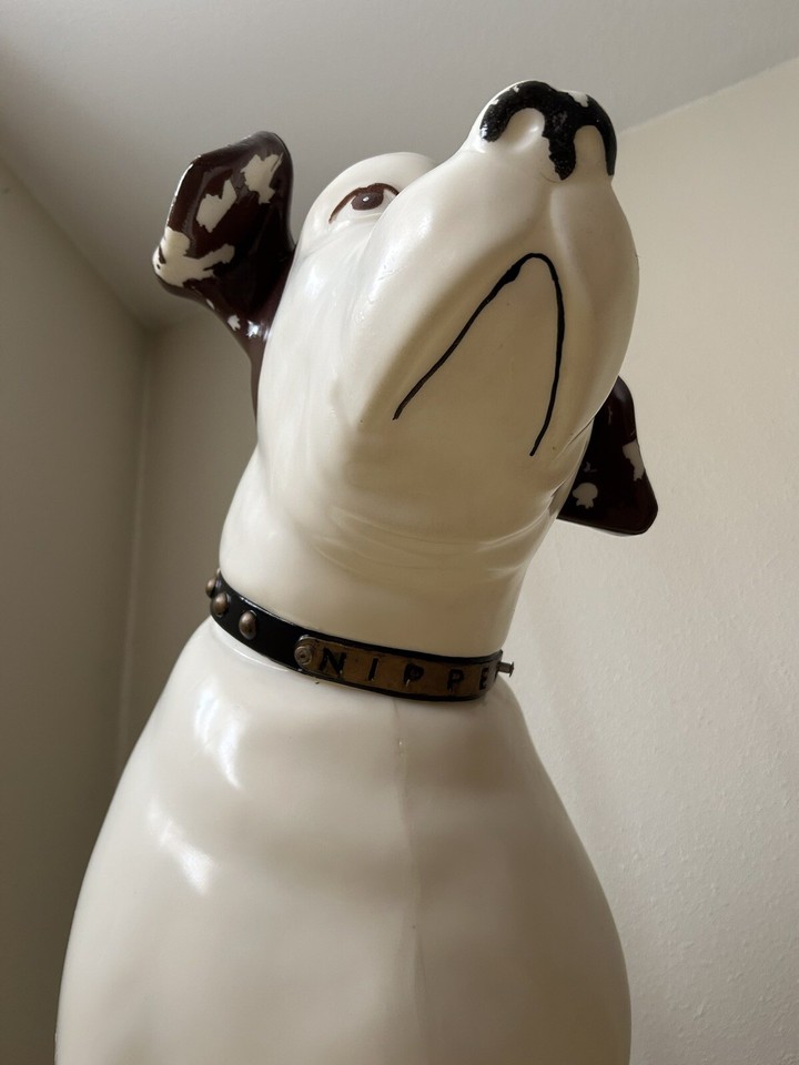 AUTHENTIC VTG 36" RCA VICTOR NIPPER DOG STATUE WITH ORIGINAL LABEL ...