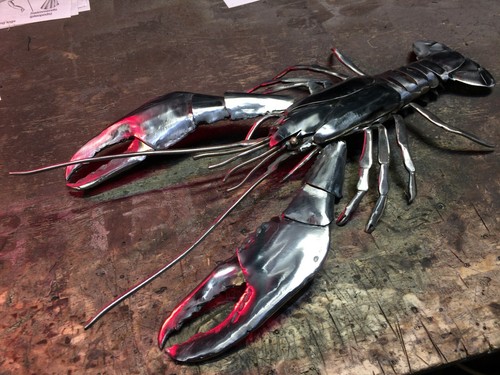 Handmade Welded Metal Lobster/Crayfish Sculpture - Small MADE TO ORDER ...