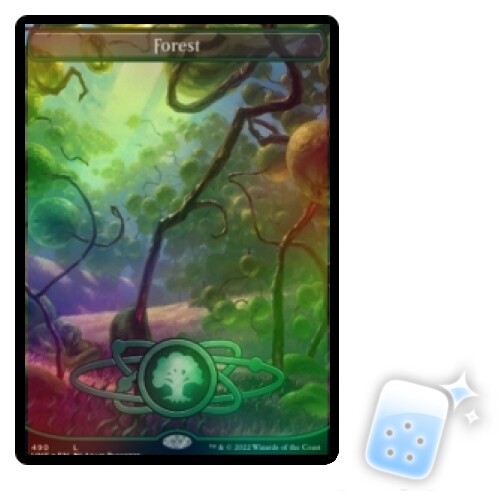 FOIL FOREST (490) (FULL ART) (GALAXY FOIL) Unfinity Magic MTG MINT CARD ...
