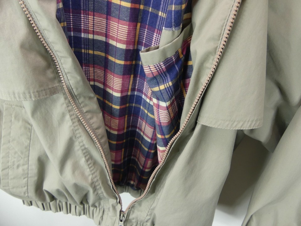 Vintage Members Only Men L Tan Polyester Cotton Iconic Jacket Plaid | eBay