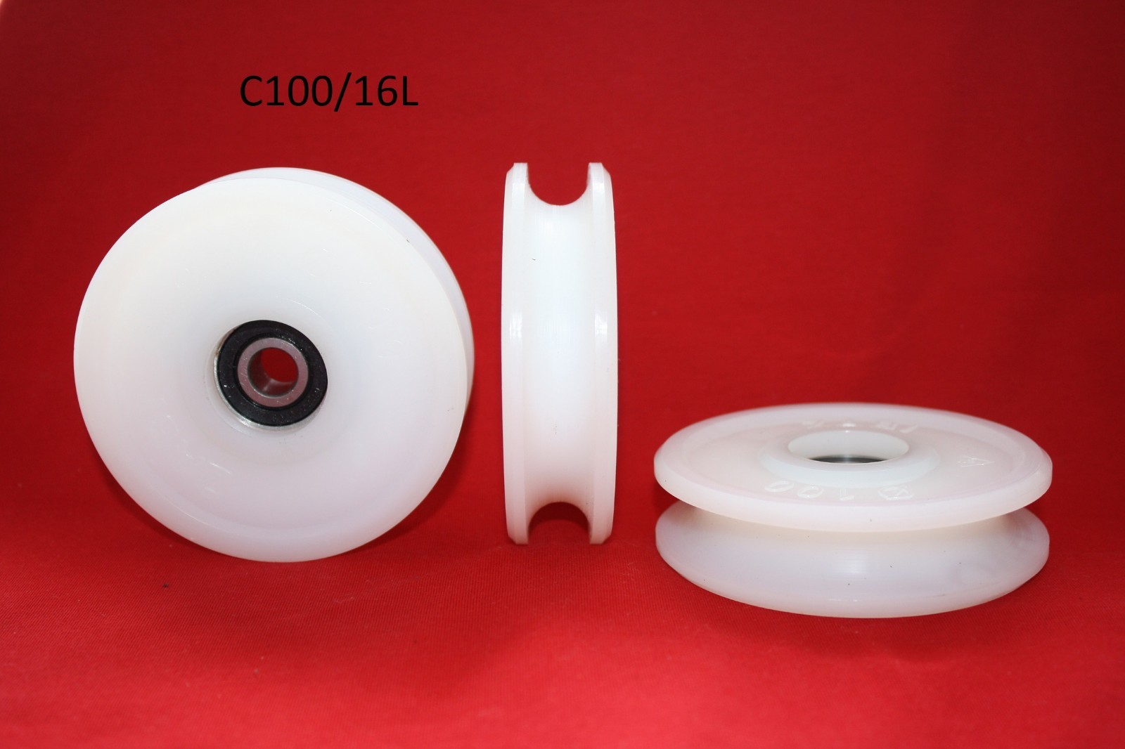 100mm Nylon Pulley Wheel with Ball Bearings Various Groove Size ...