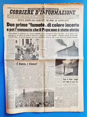 Courier D'Information 27-28 Octobre 1958 Élection Neuf Pape Conclave | eBay