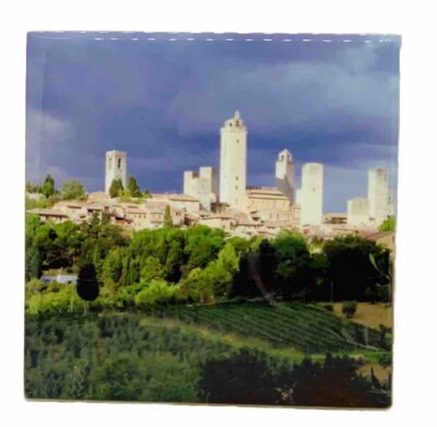 San Gimignano Italy Ceramic Tile Trivet Coaster Travel Souvenir 4" x 4 ...