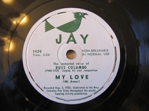 RUSS COLUMBO on JAY 1929 MY LOVE/AS YOU DESIRE ME from 1932 EX | eBay