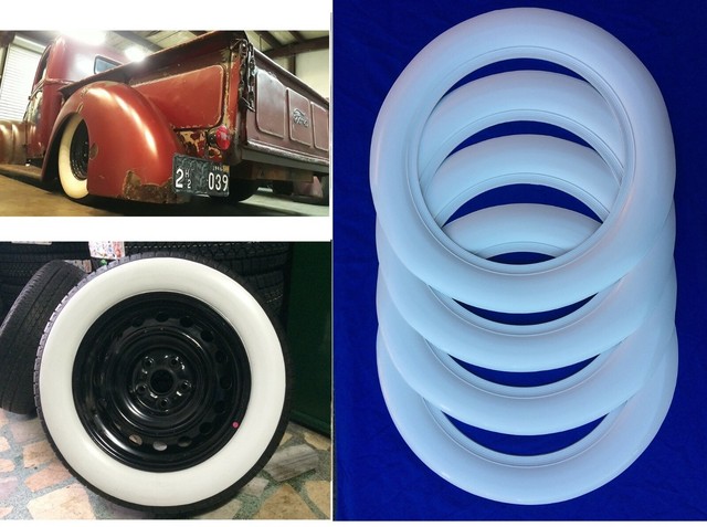 3" Wide Tire Whitewalls 70mm Hot Rod Rat Street Rod Custom For 15" Tire ...