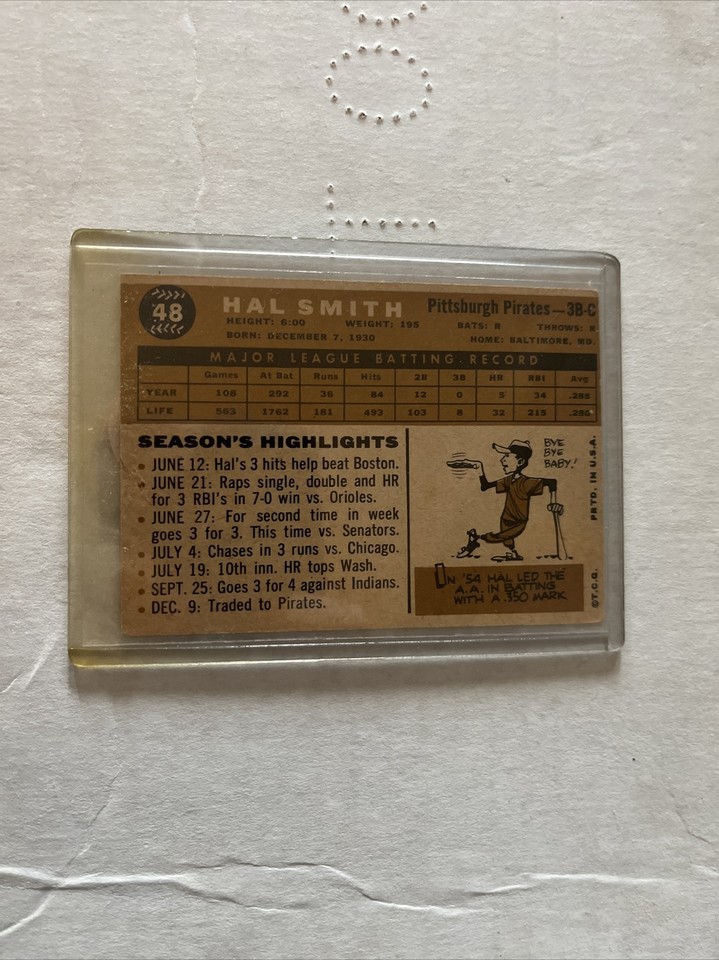 1960 Hal Smith Pittsburgh Pirates Topps Baseball Card #48 | eBay