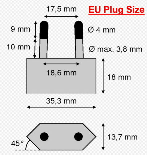 EU 2pin to UK 3pin Plug Power Adapter Converter Mains Fused Adapter ...