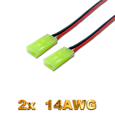 2 Stück Mini Tamiya Stecker Male inkl. 20cm 14AWG Kabel Lipo Akku ...