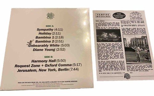VAMPIRE WEEKEND - Frog On The Bass Drum Vol. 2 Vinyl LP + Newsletter 🐸 ...