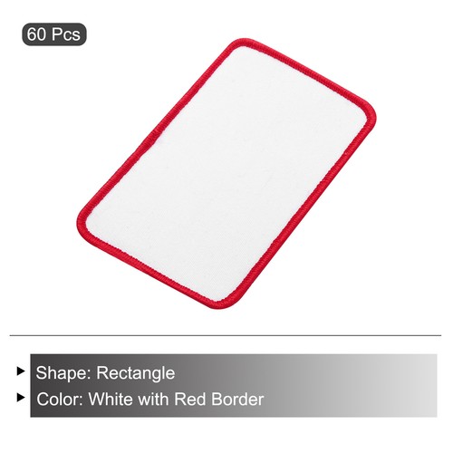 60pcs Sublimation Patch Blank Rectangle White with Red Border ...
