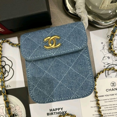 Chanel Demin Cosmetic Crossbody-Blue vanity Case, New 12cm | eBay Australia