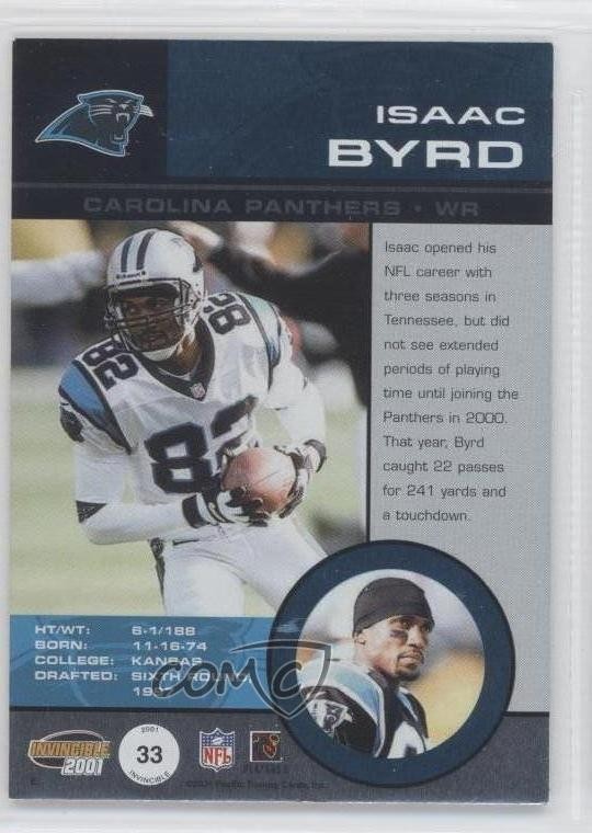 2001 Pacific Invincible Red /750 Game-Worn Jersey Isaac Byrd #33 | eBay