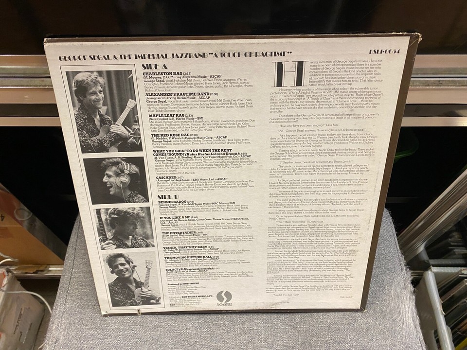 George Segal A Touch Of Ragtime LP [Scott Joplin jazz banjo] Signature ...