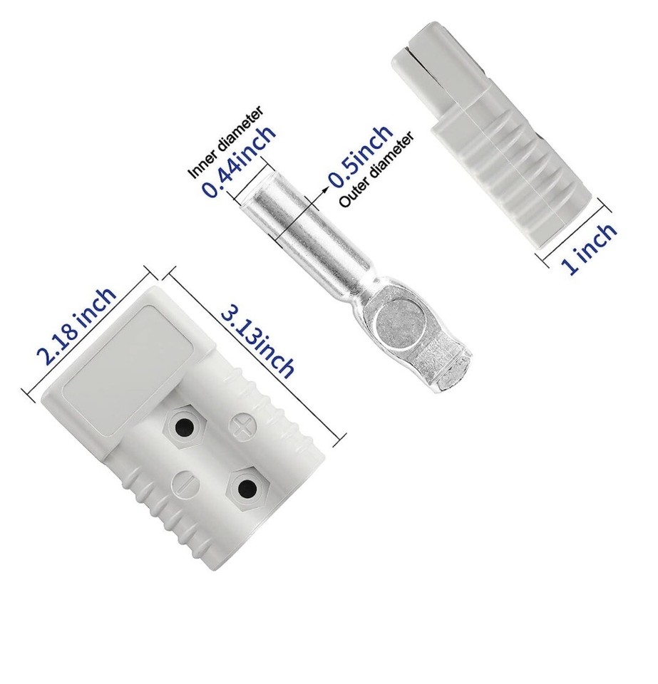 2 CONNECTORS WITH 1/0 - 2 GAUGE CONTACTS BREAKAWAY CONNECTOR 175A 600V ...