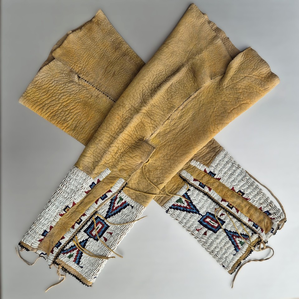 Antique Pair of Cheyenne/ Arapaho Woman's Beaded Hide Leggings, circa ...
