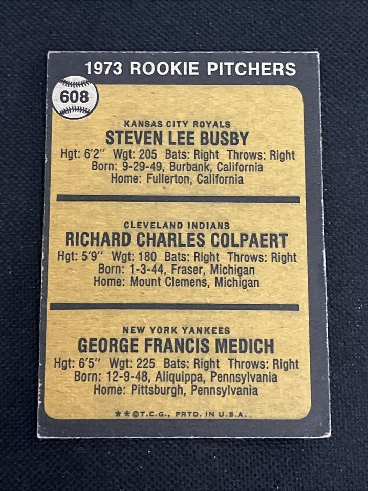 GEORGE "DOC" MEDICH 1973 TOPPS ROOKIE SIGNED AUTOGRAPHED CARD #608 HI ...