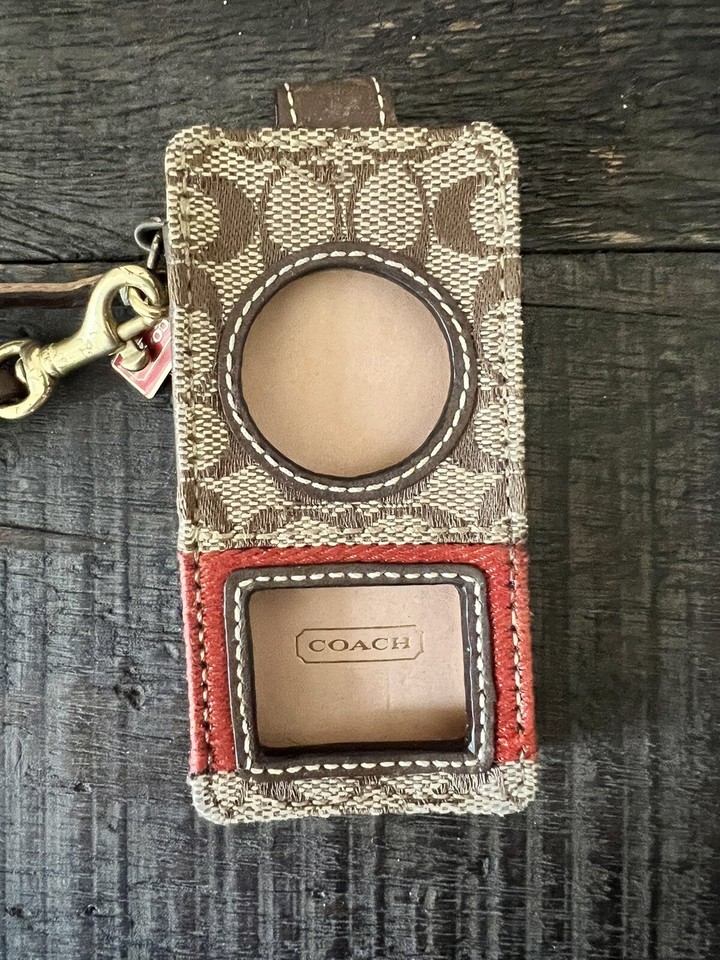 COACH Signature Logo Tan Canvas Apple iPod Nano Case Wristlet | eBay