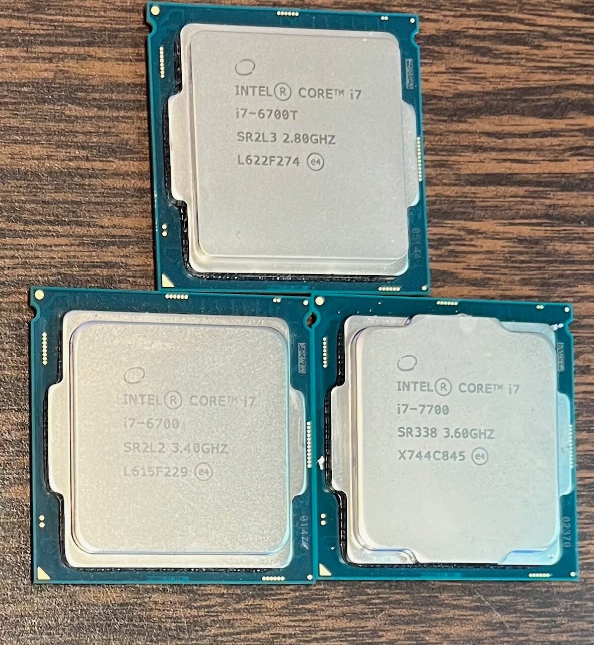 Lot of 3 6th and 7th Gen Core i7 CPUs (SR2L2, SR338, SR2L3) Processors ...