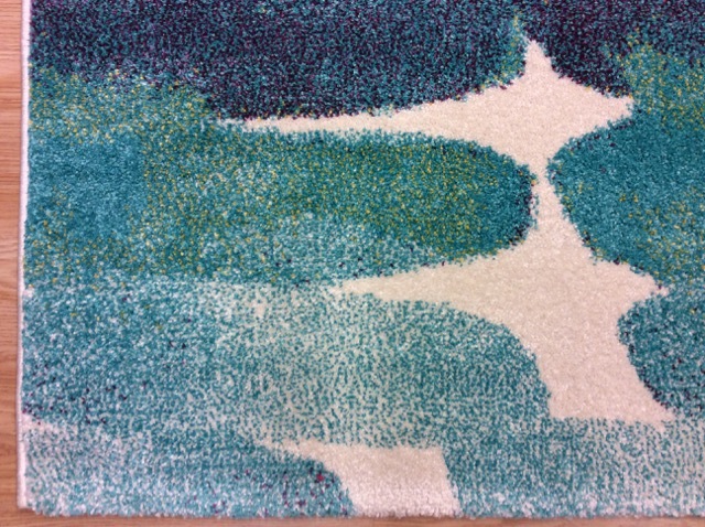 TRENDY Modern Contemporary CREAM BLUE Abstract Modern Rug Carpet ...