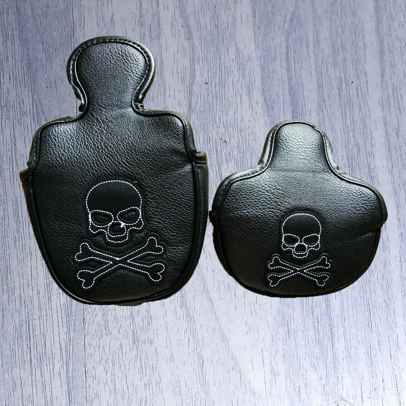 Golf Mallet Skull Putter Cover Half Mallet 2 Ball Golf Headcover ...