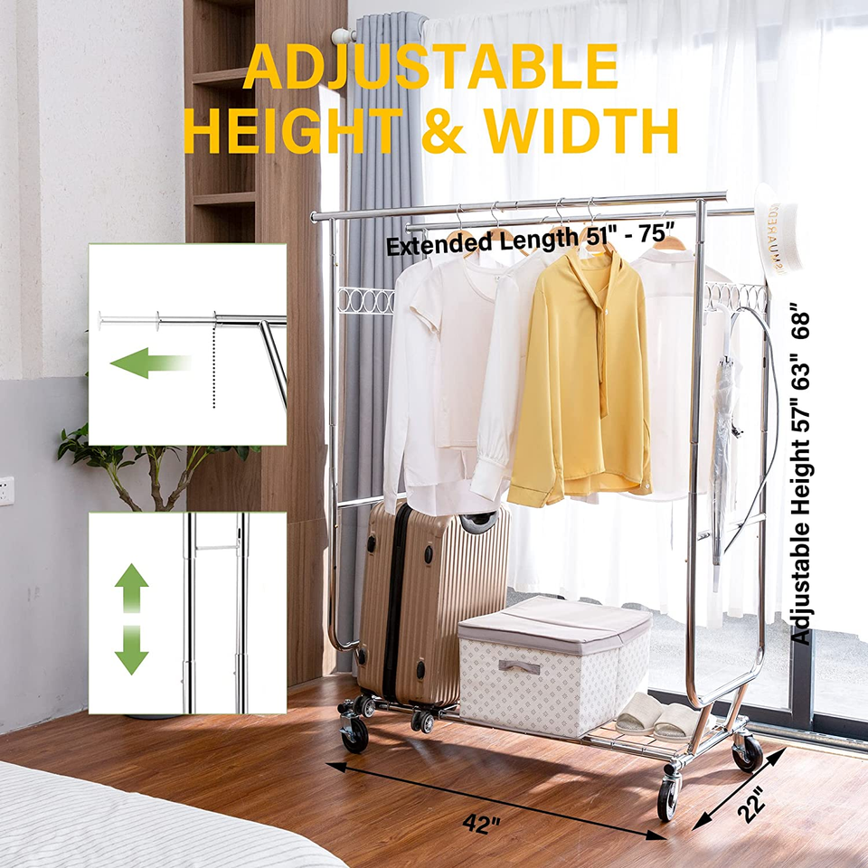 600 Lbs Raybee Rack Heavy Duty Garment Rack Rolling Commercial Grade | eBay