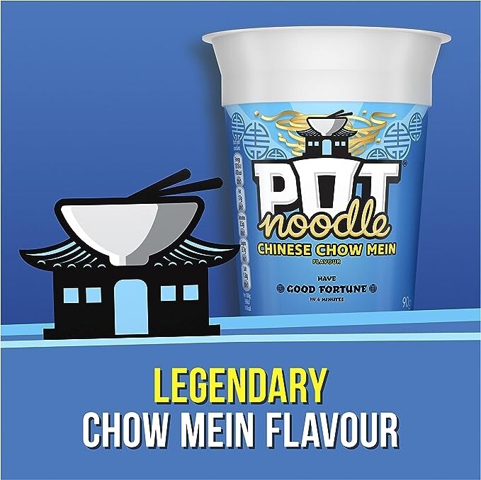 Pot Noodle Chinese Chow Mein Multipack Vegetarian quick to make noodles ...