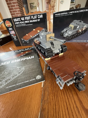 Brickmania Lego USATC 40’ Flatcar With M4A348 Sherman Tank | eBay