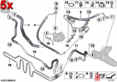 Genuine Hose Clamp x5 pcs BMW ROLLS-ROYCE Hybrid M3 X1 X3 X5 X6 ...