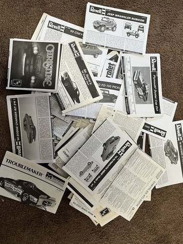 Model Car Assembly Instruction Sheets From Model Kits | eBay