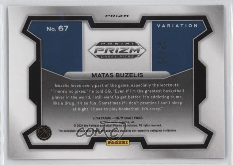 2024 Panini Prizm Draft Picks Purple Variations /75 Matas Buzelis #67 ...