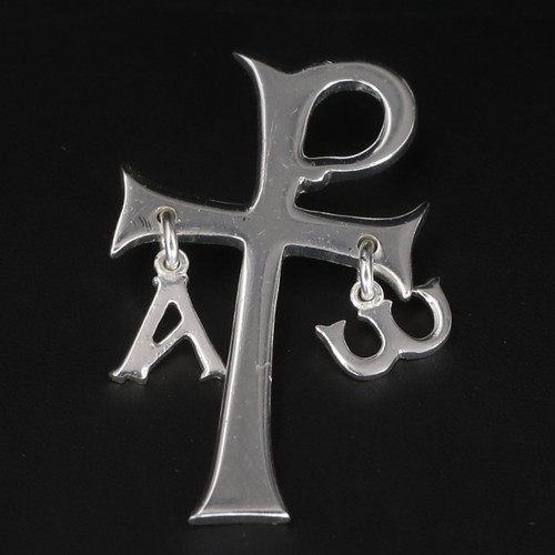 VTG Sterling Silver - Greek Chi Rho Cross Symbol Necklace Pendant - 3g ...