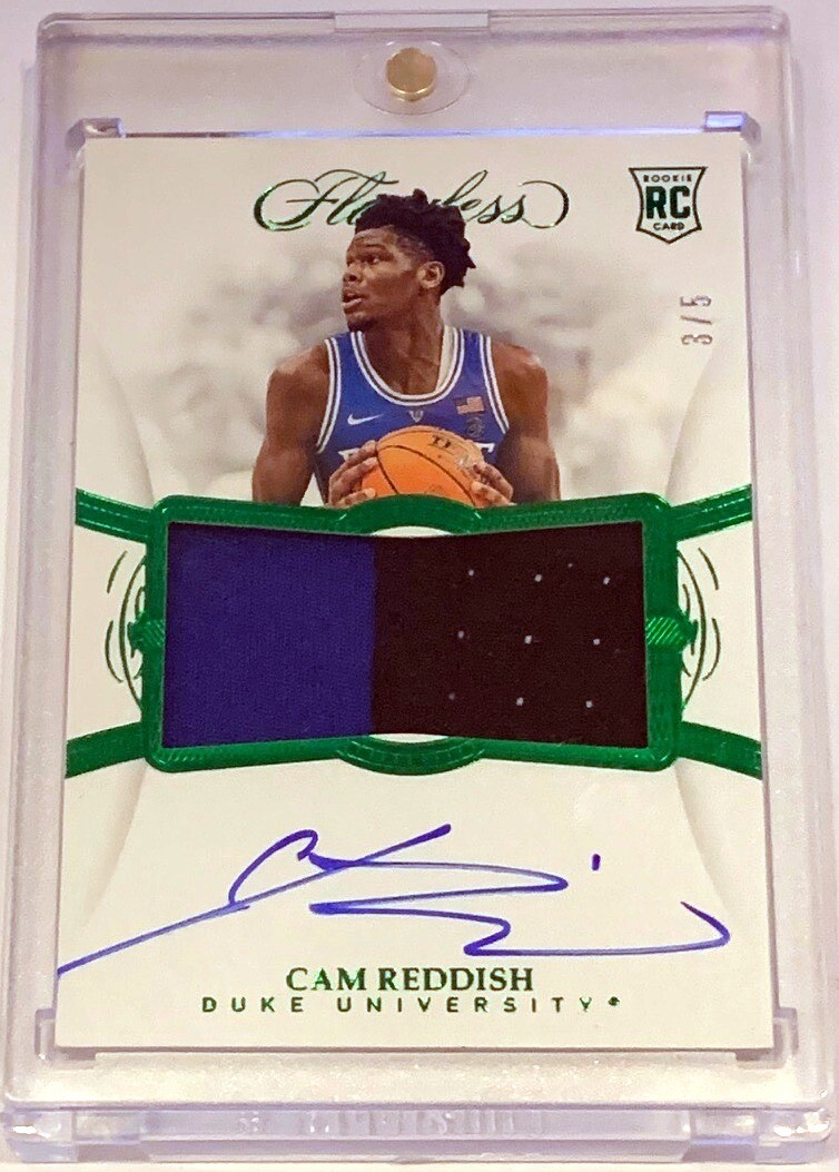 CAM REDDISH 2019-20 FLAWLESS AUTO ROOKIE 2 COL JERSEY PATCH /5 RPA ...