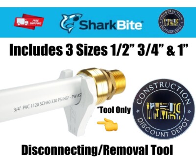 3 Pack SharkBite Includes 1/2" 3/4" 1" PVC Fitting Removal Tool Clips ...