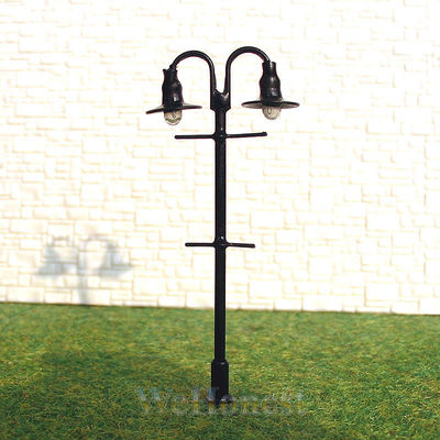 25 pcs OO gauge Model Lampposts 12V Lamps 2 arms Metal Street Lights ...
