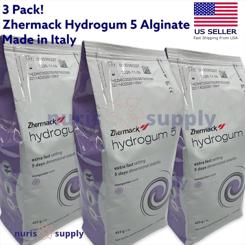 3 Pack, Zhermack Hydrogum 5 Alginate Impression Material, Fast Set ...