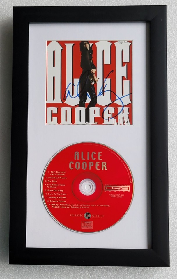 ALICE COOPER CD DISPLAY JSA CERTIFIED COA BAND SIGNED MUSIC SINGER ...