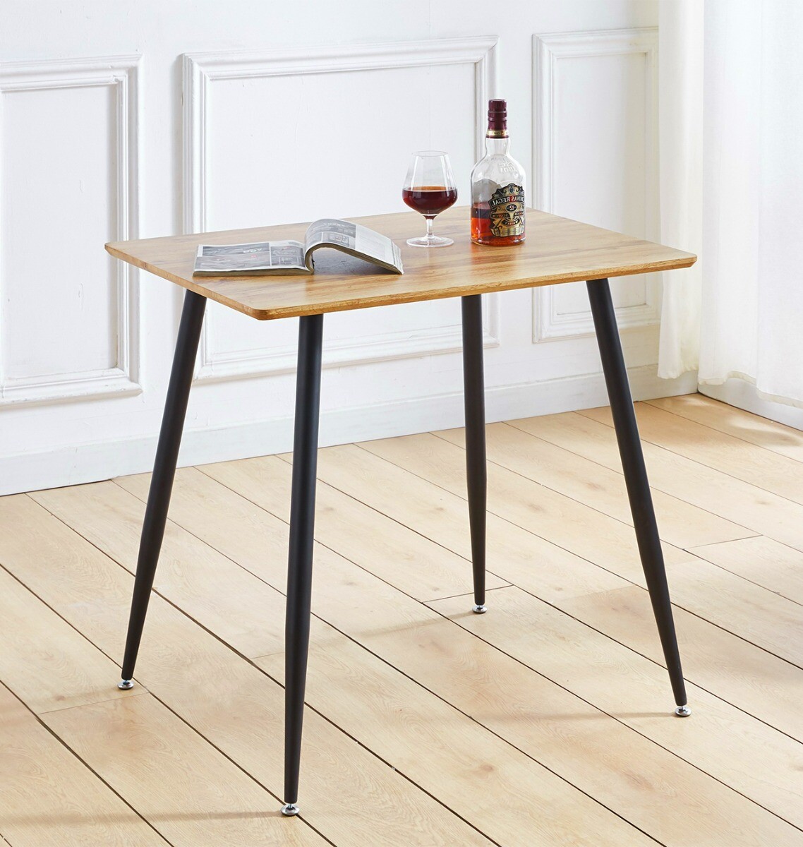 Dining Table, Small 2 Seater Kitchen Table, Oak Effect Top Kitchen ...