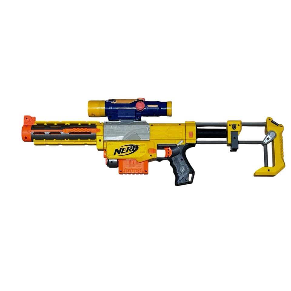 Nerf N-Strike Recon CS-6 Yellow Gray Dart Gun Blaster 2007 w/ Scope ...