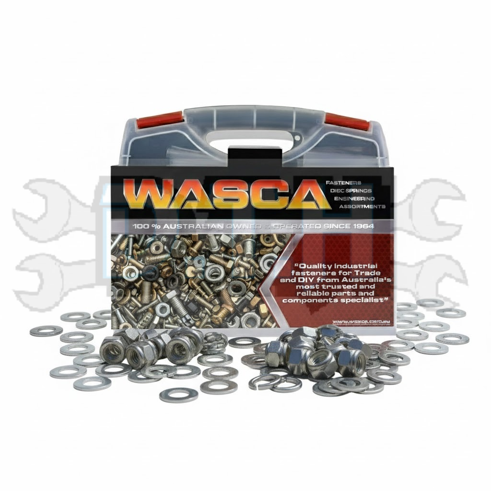 WASCA 1000PC METRIC NYLON LOCKING NUT AND WASHER ASSORTMENT PACK M6-M20 ...