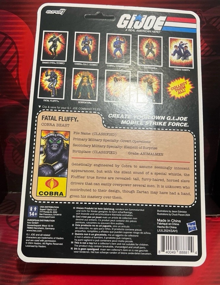 SUPER 7 GI JOE REACTION+ FATAL FLUFFY O-RING FIGURE CARTOON COLORS | eBay