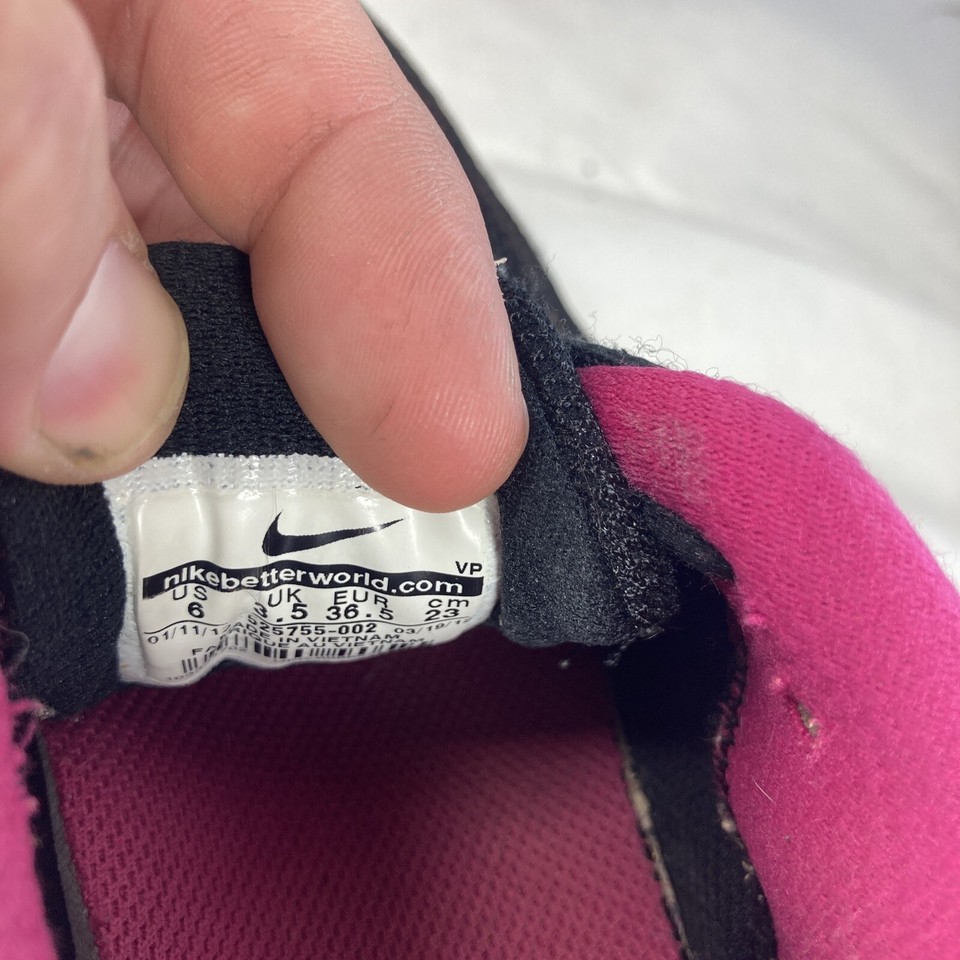 Nike Womens Size 7 Reax Run 7 525755-002 Black Pink Running Shoes Lace ...