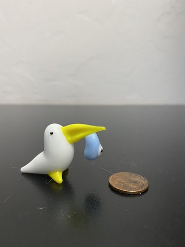Hand Blown Glass Figurine Collectibles Handmade Miniature Bird Stork ...
